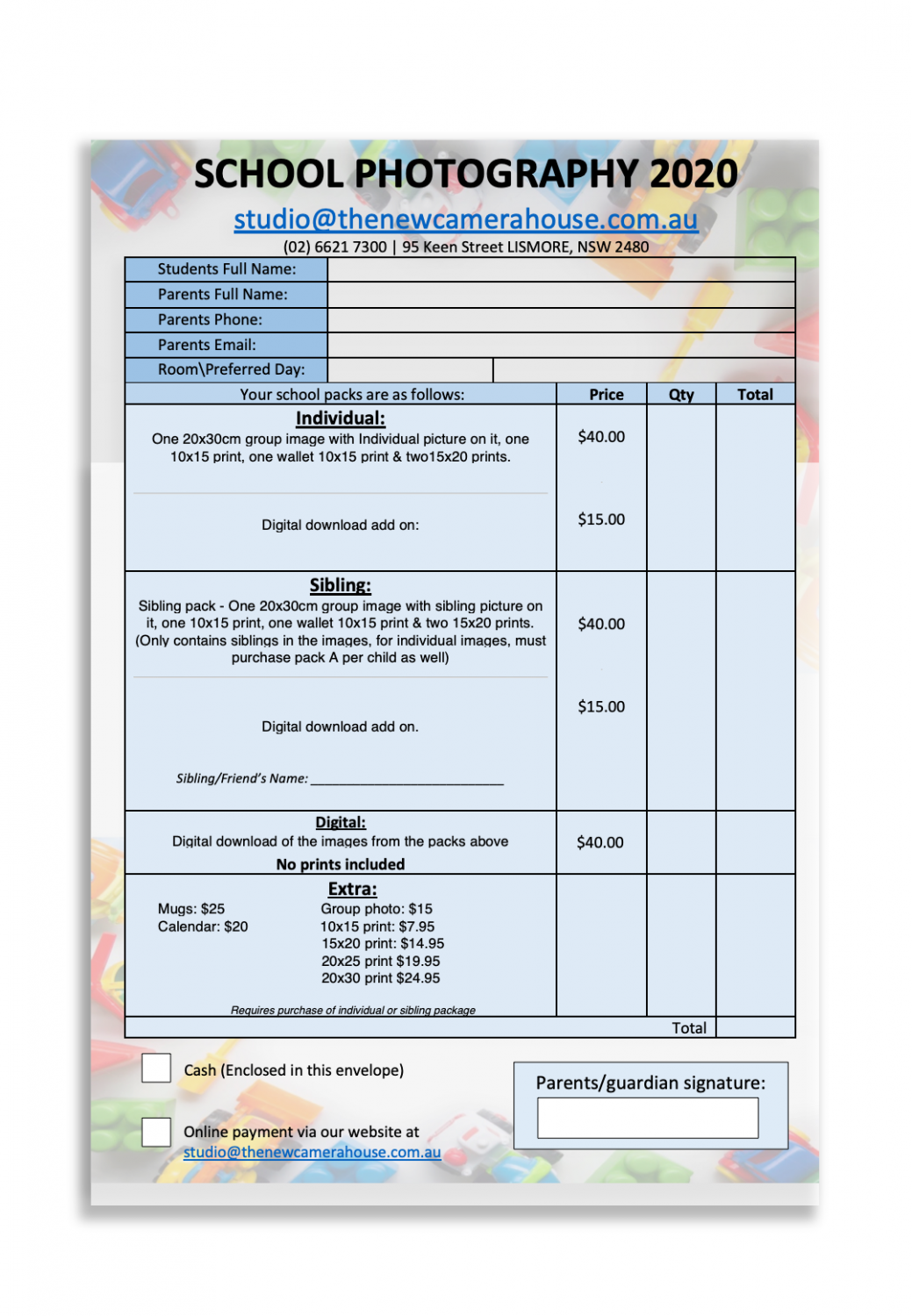 Preschool Photography - Prepay - Prepay your Photos - The New Camera House